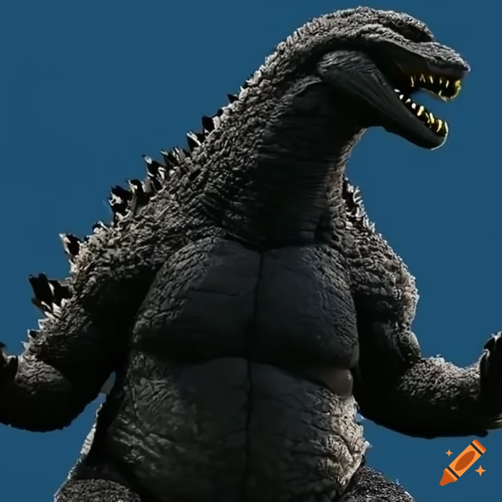 Powerful godzilla as a dragonball z character made of zircon on Craiyon