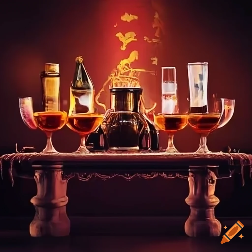 Competitive drinking contest stage on Craiyon