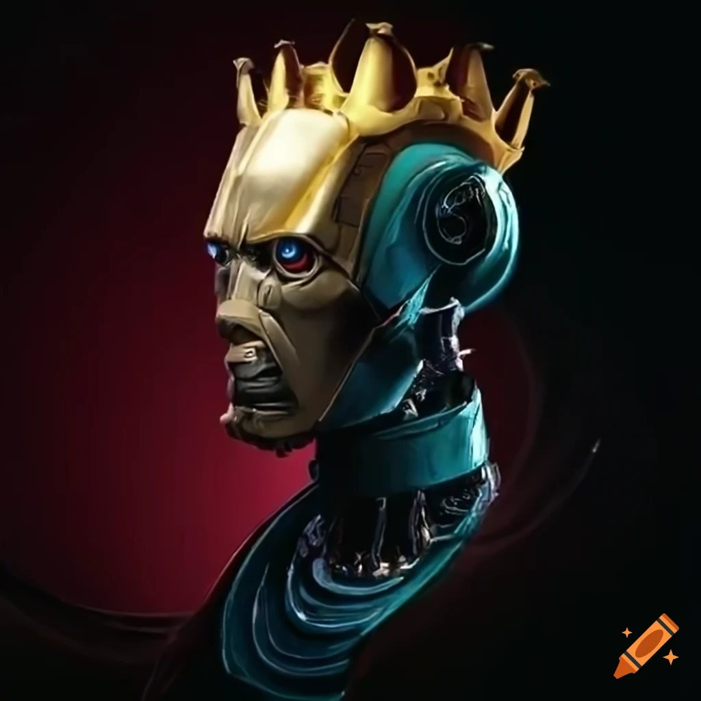 Robot king illustration on Craiyon