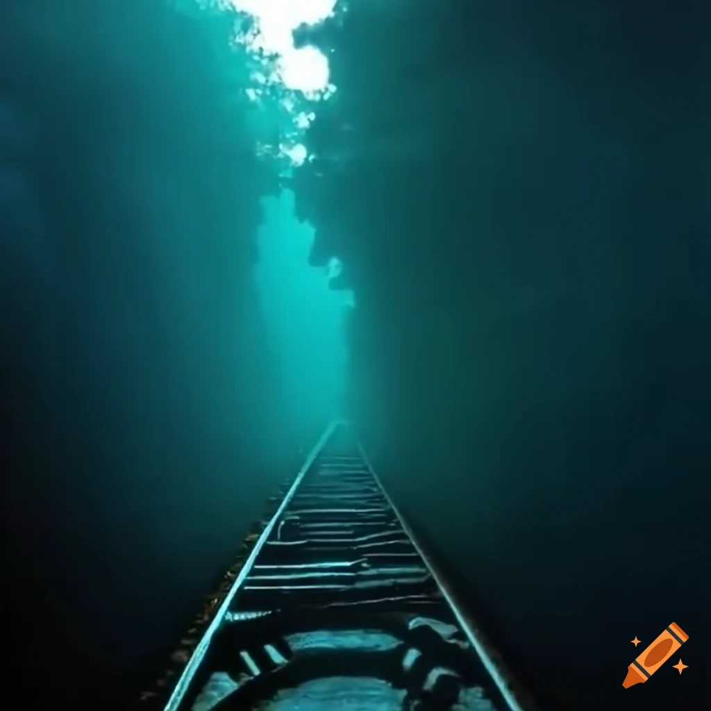 Train in the jungle with a blade runner style atmosphere on Craiyon