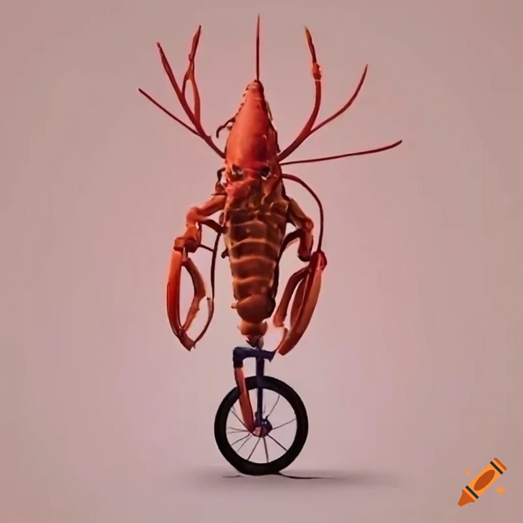 Lobster riding a unicycle on Craiyon