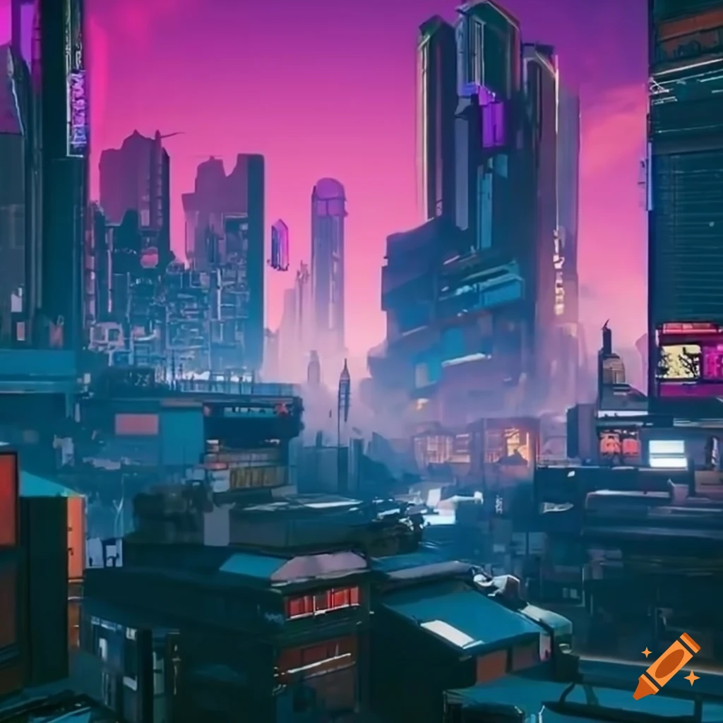 Modern cyberpunk-inspired landscape on Craiyon