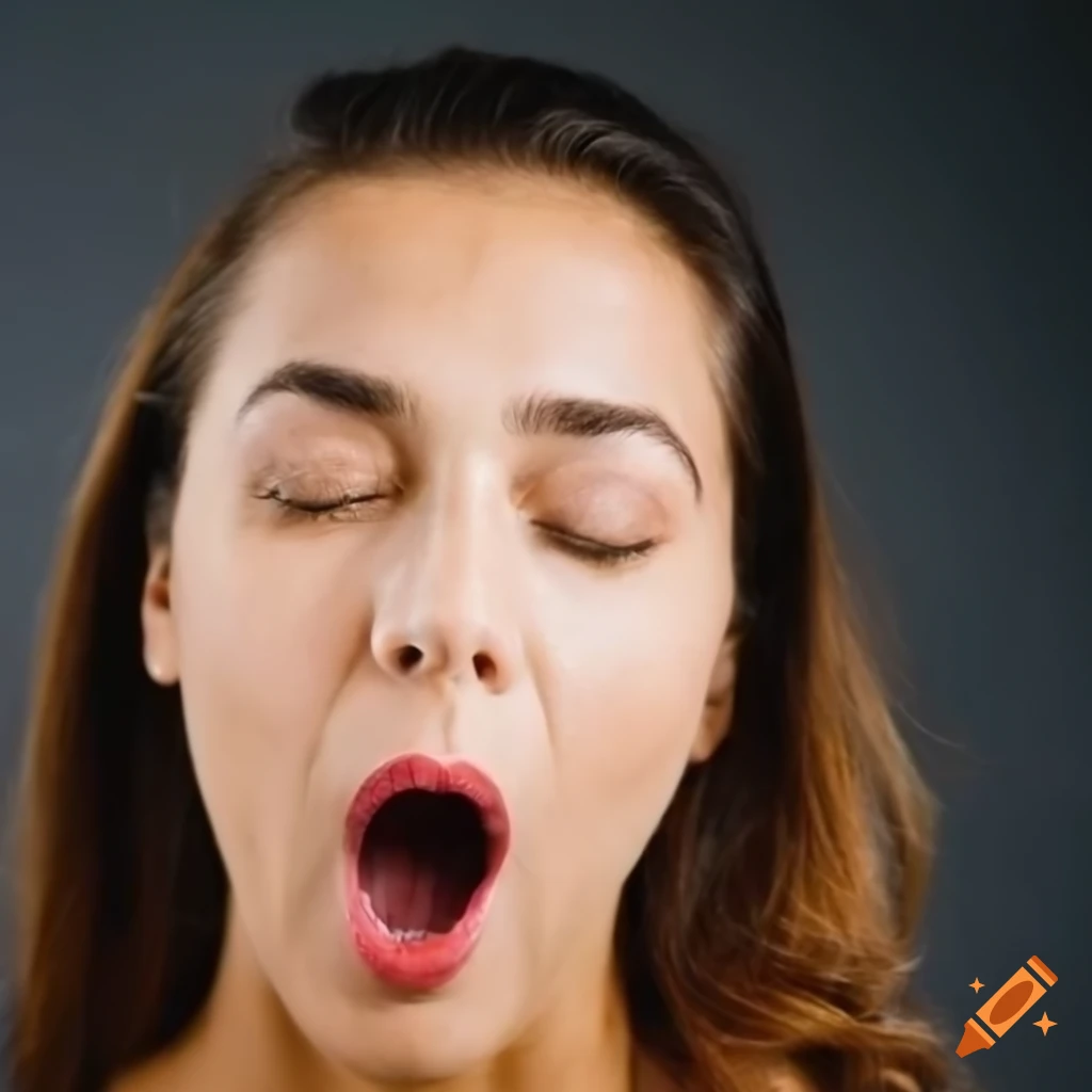 Close-up of woman with emotional beauty and open mouth on Craiyon