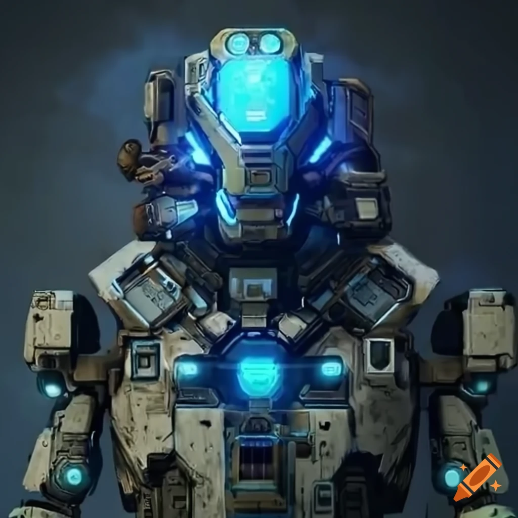 Ronin titan from titanfall 2 with a blue sword on Craiyon