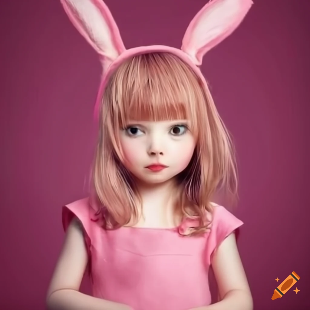 Girl with pink rabbit ear on Craiyon