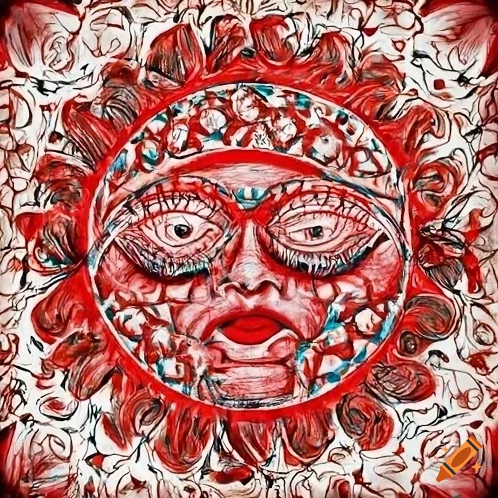 Red sun face on Craiyon