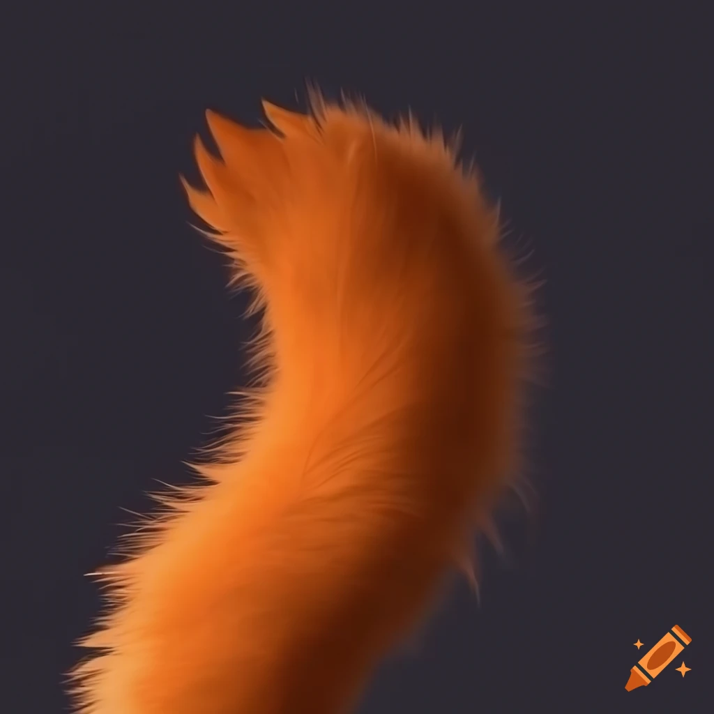Orange fox tail with random shapes in pixar style on Craiyon