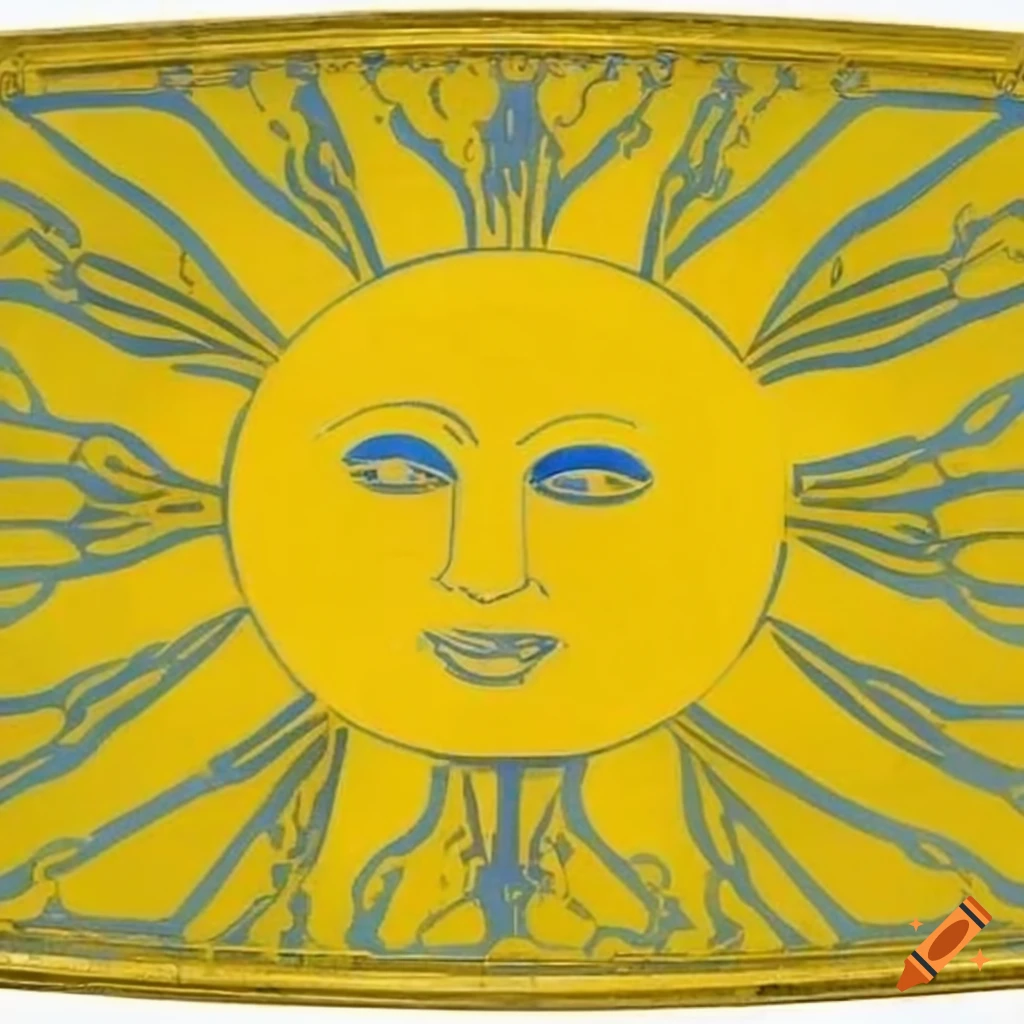 Art deco smiling sun in 2d art style on Craiyon