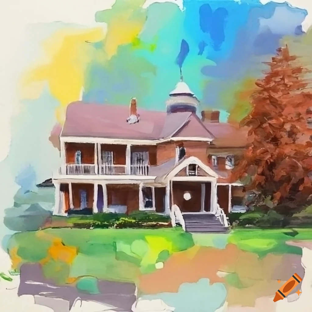 Watercolor painting of a retirement home on Craiyon