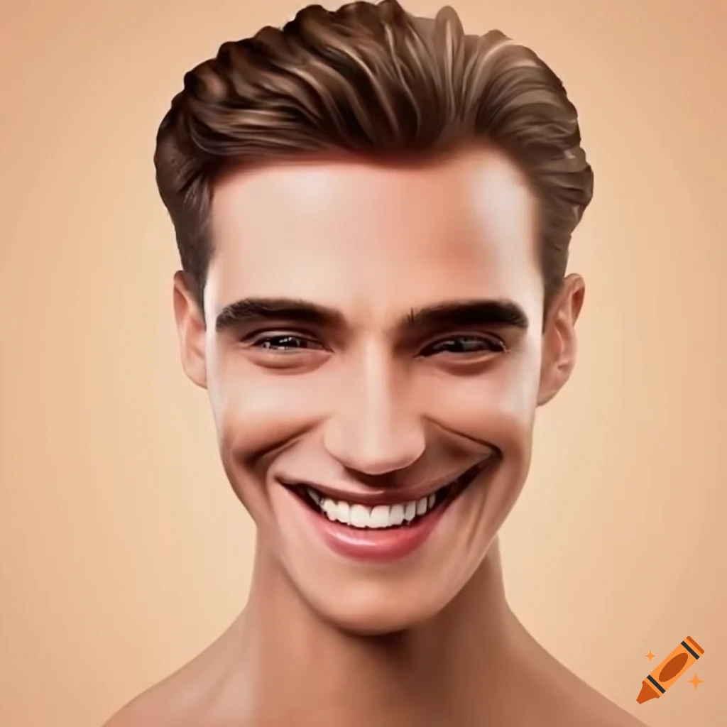 Smiling man's face on Craiyon