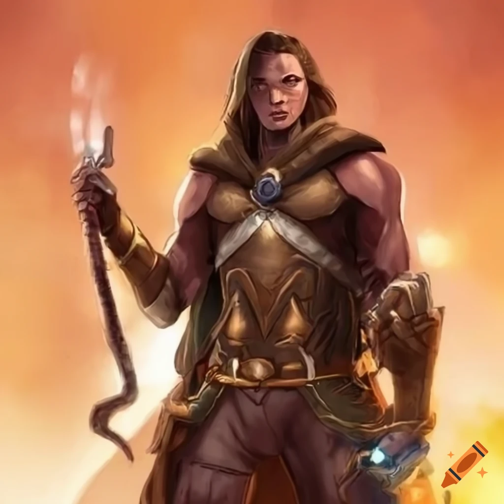 Action/adventure hero character for website representation on Craiyon