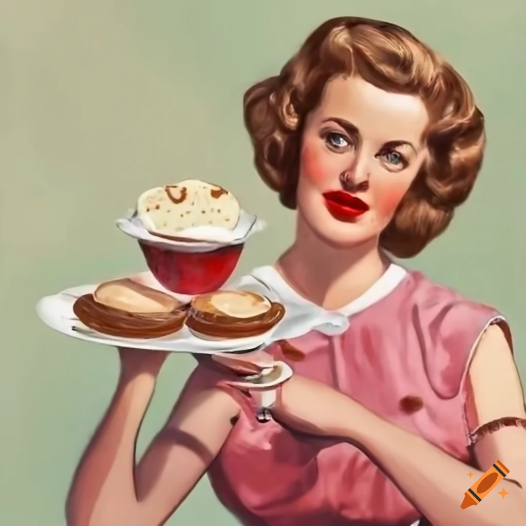 Two elegant ladies enjoying cream tea in a summertime setting on Craiyon