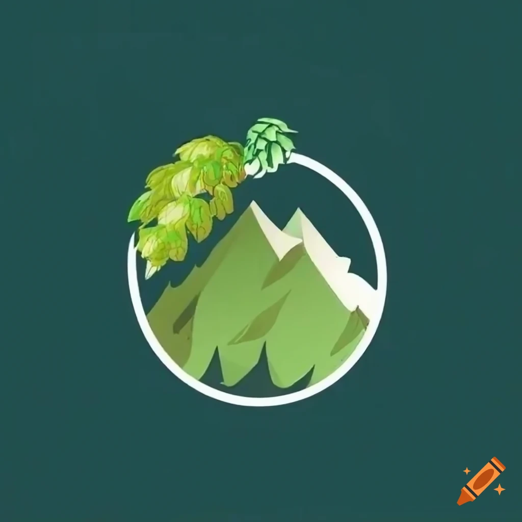 Alps mountain fresh hops beer logo on Craiyon