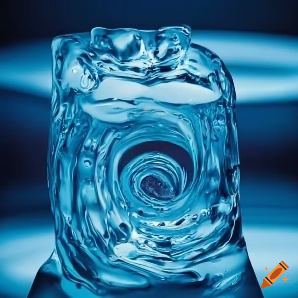 Spiral pattern inside an ice cube on Craiyon