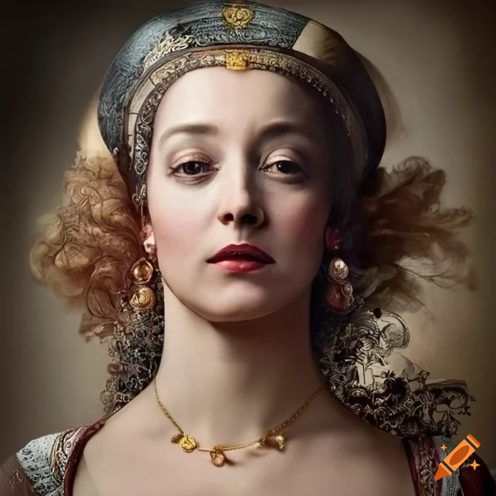 Baroque tarot card inspired photo of a beautiful woman on Craiyon