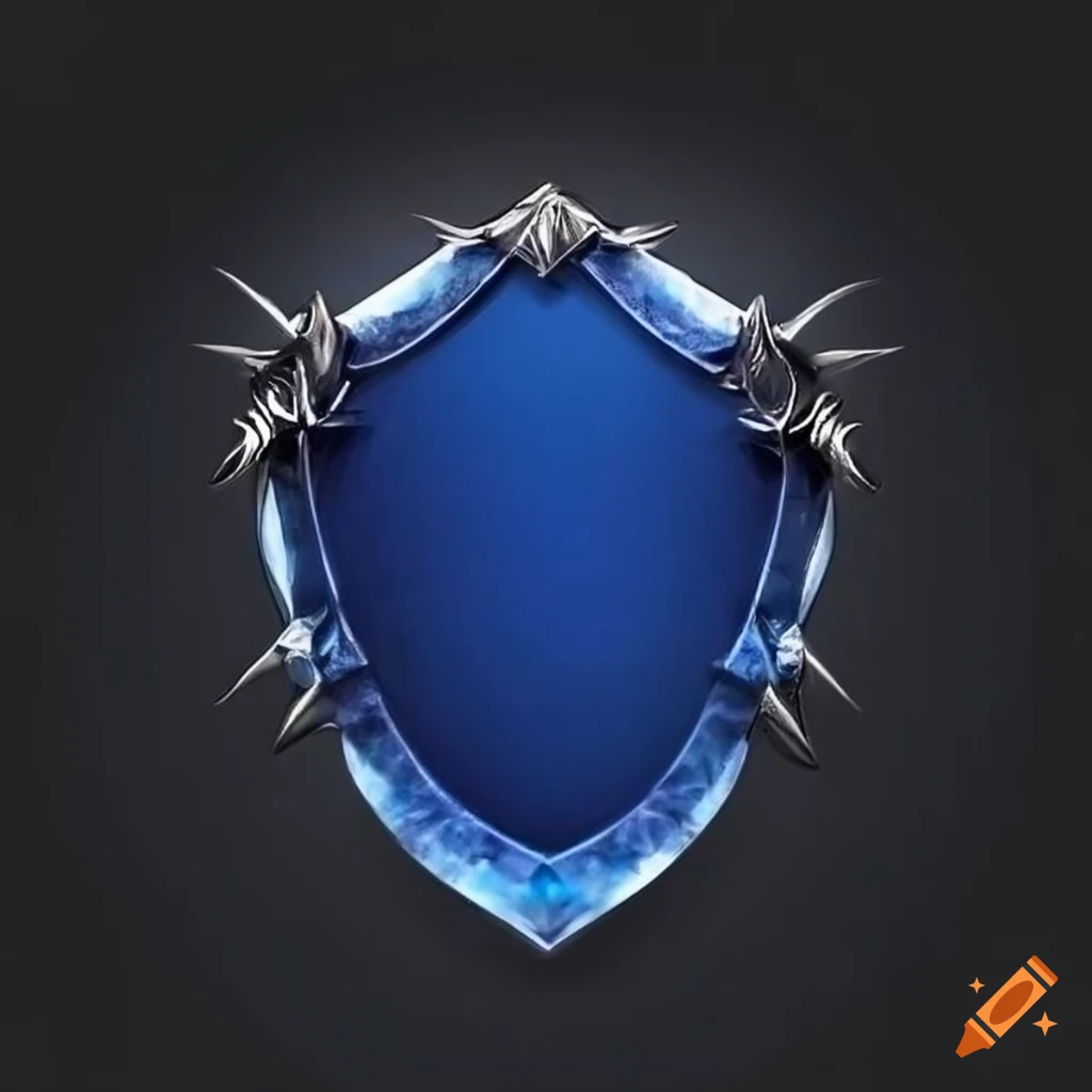 Dark blue diamond shield badge with spikes on Craiyon