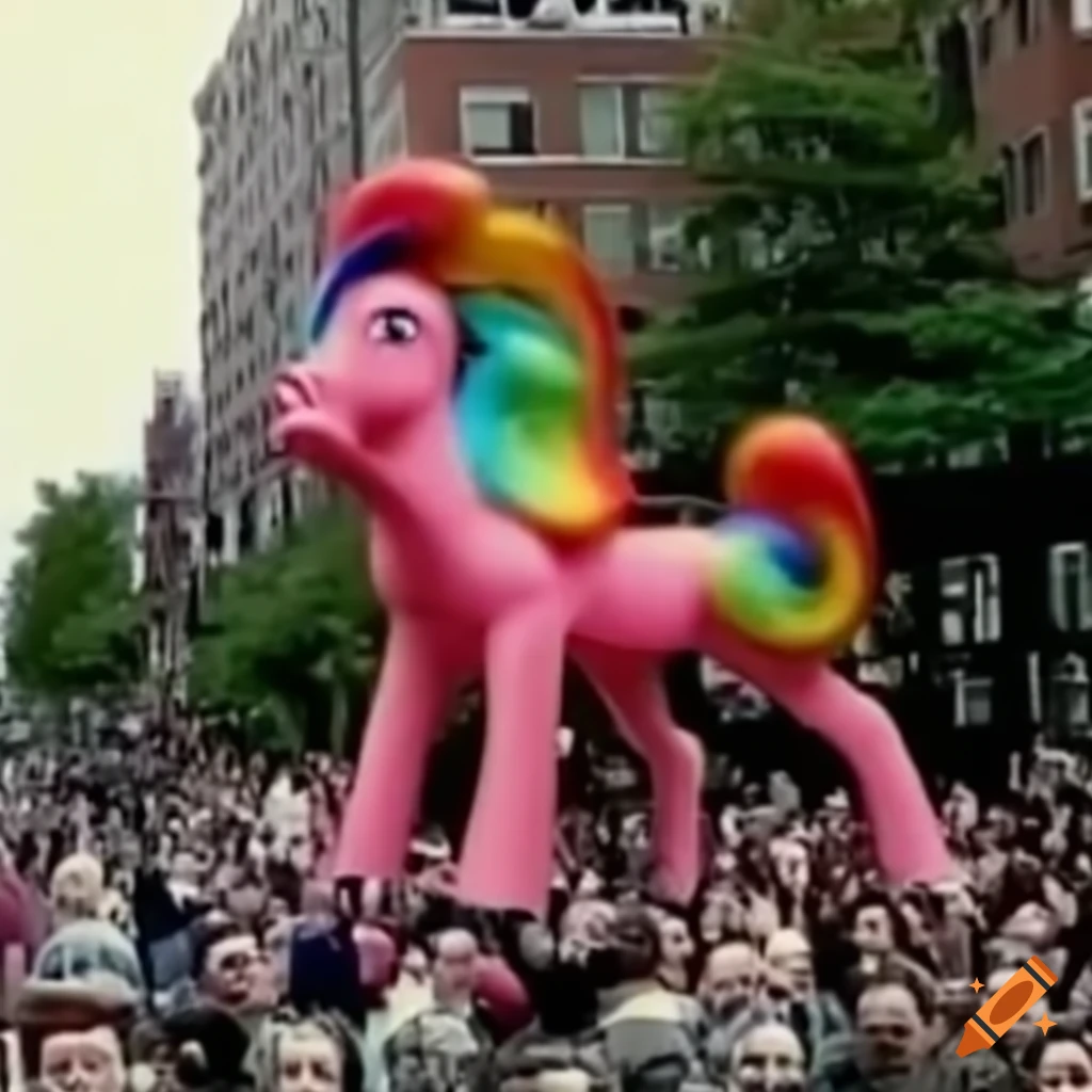 Mlp head sculptures in a vintage parade on Craiyon