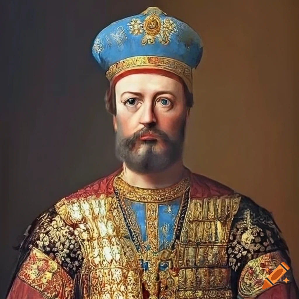 Byzantine-style portrait of a Polish tsar in early 15th century eastern ...