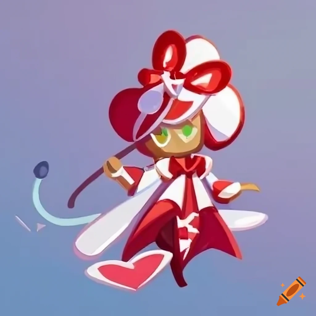 Heart Mouse Cookie from Cookie Run in red and white with dynamic ...