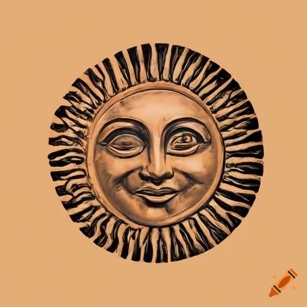 Smiling sun egyptian engraving in ancient egypt style on Craiyon