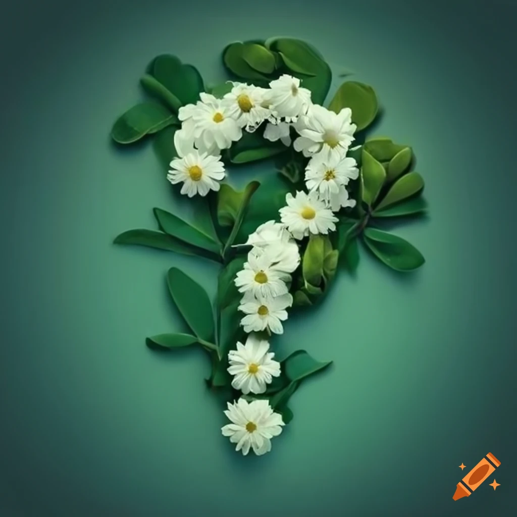 Big question mark made of flowers and vegetation with nature-inspired ...