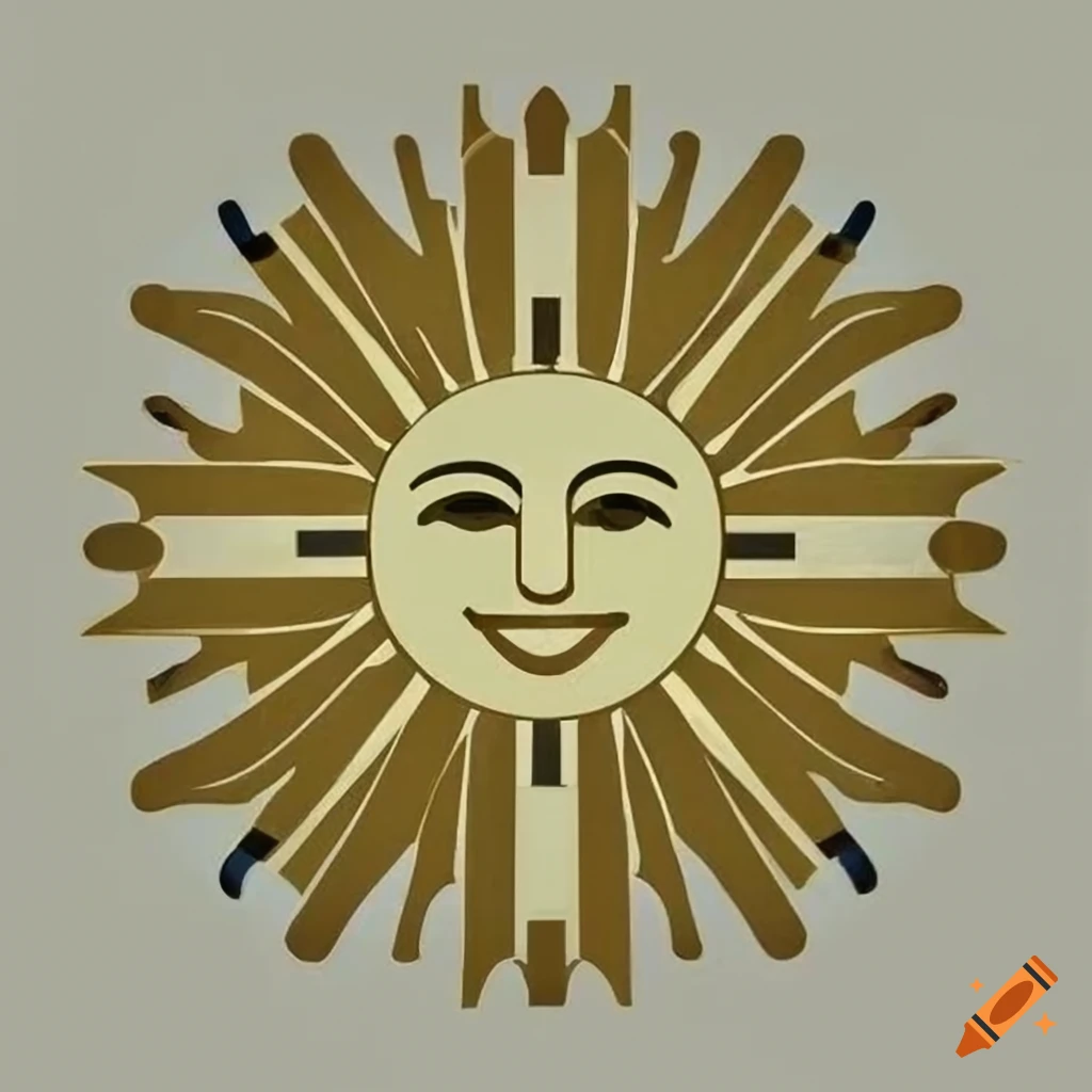 Art deco smiling sun in 2D art style on Craiyon
