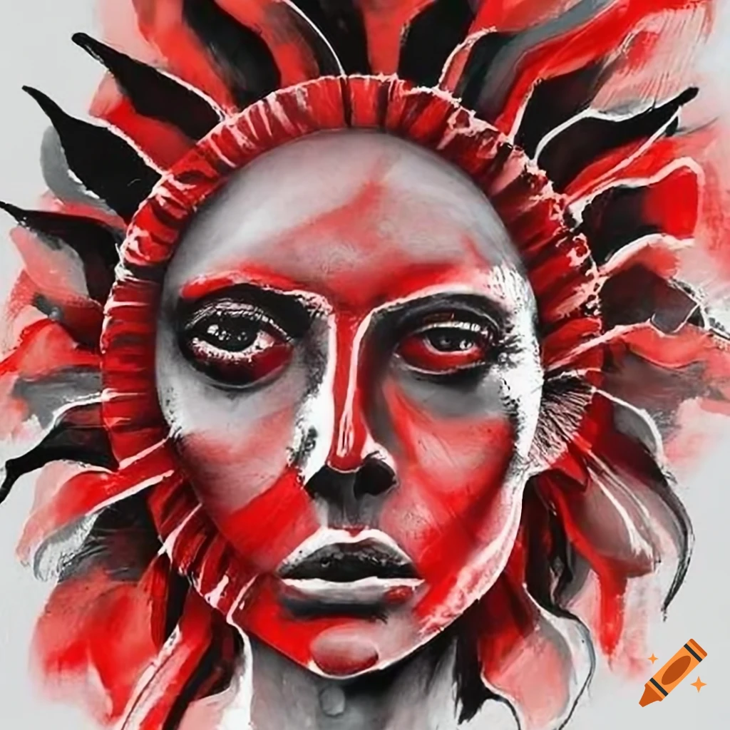 Red sun face on Craiyon