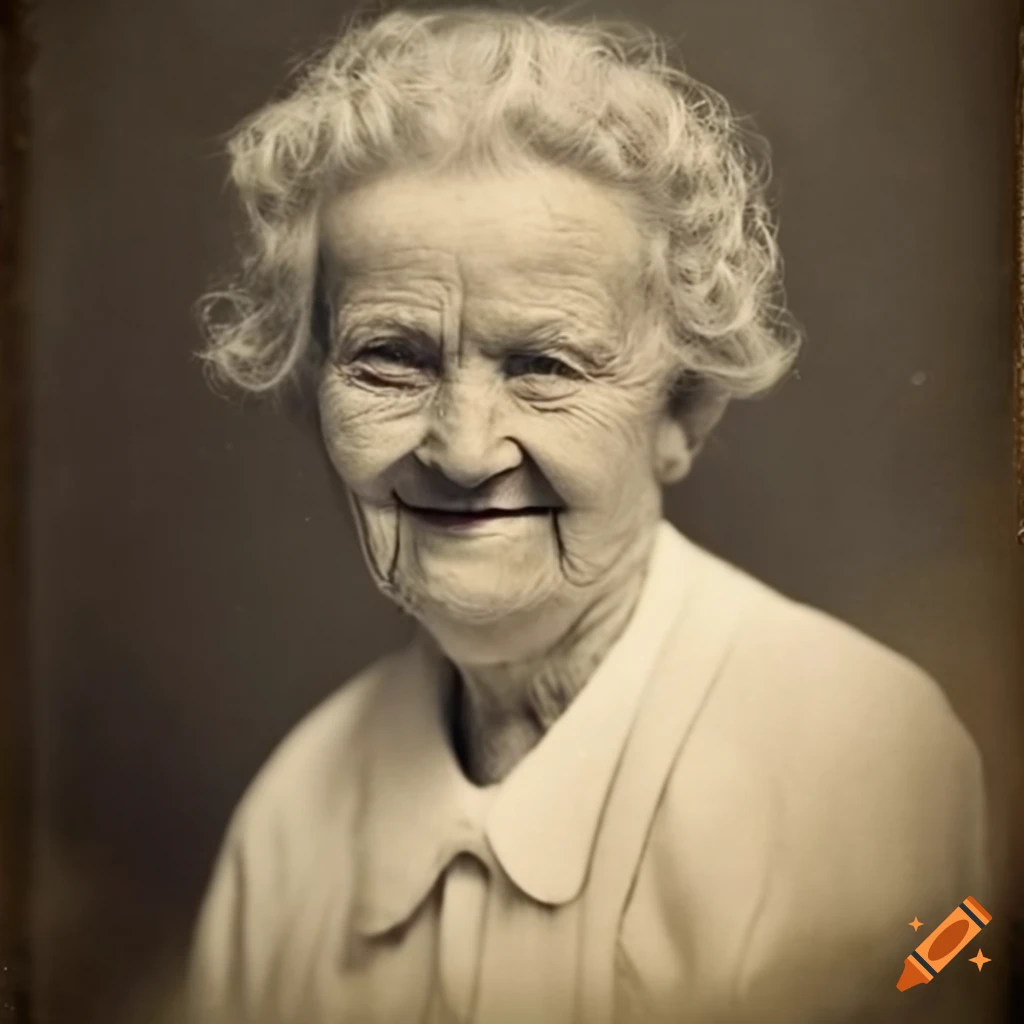 Smiling grandma in old vintage photograph on Craiyon
