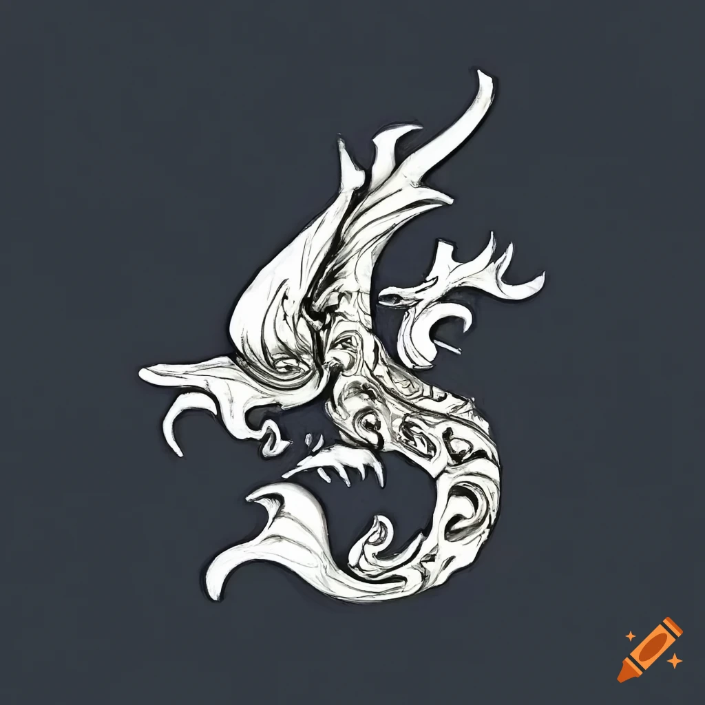 Highly detailed abstract symbol in final fantasy style with spikey ...
