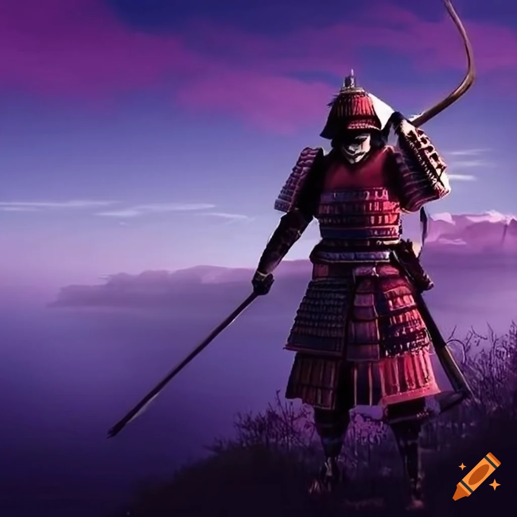 Sakura landscape with samurai on Craiyon