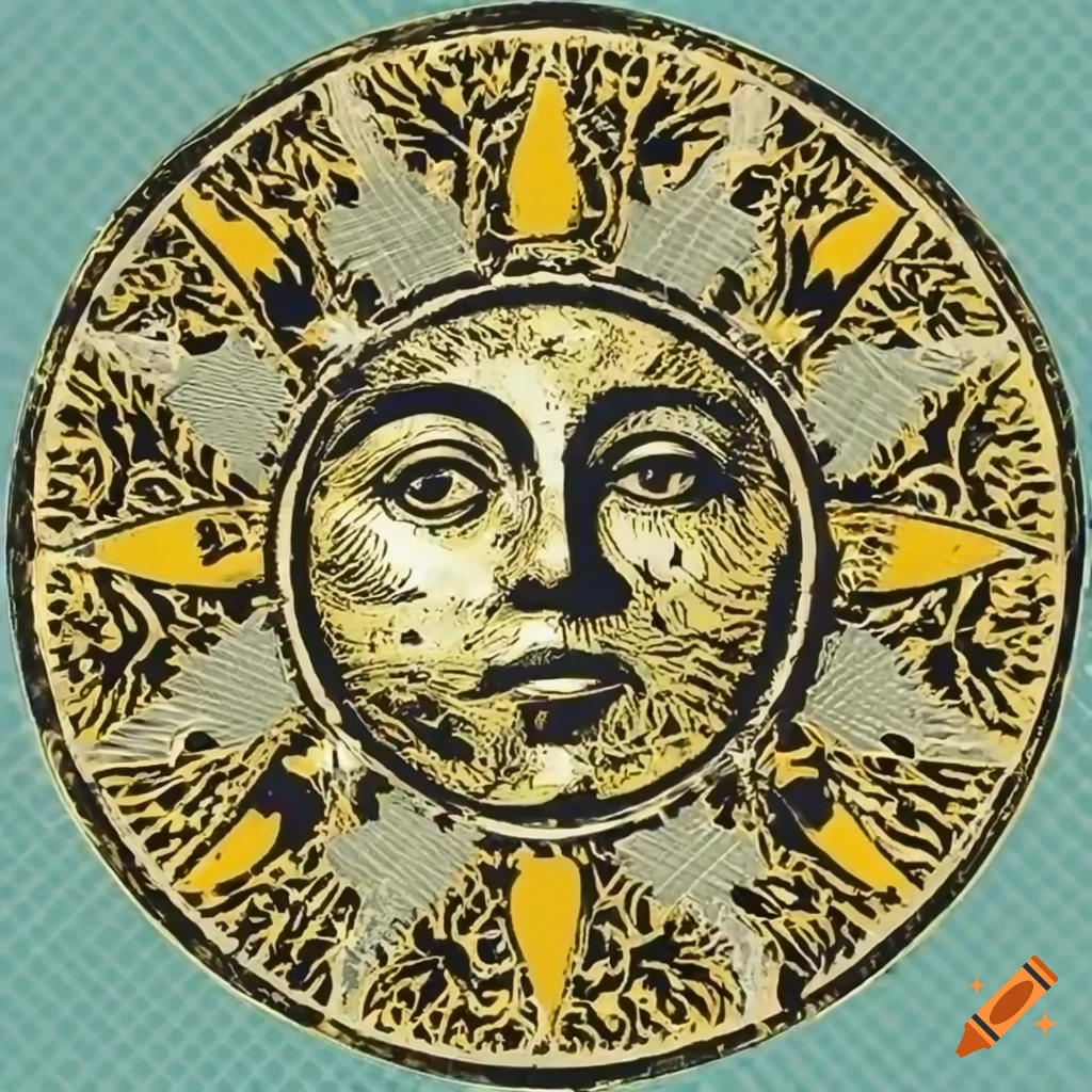 Smiling sun with a classical pop art style on Craiyon