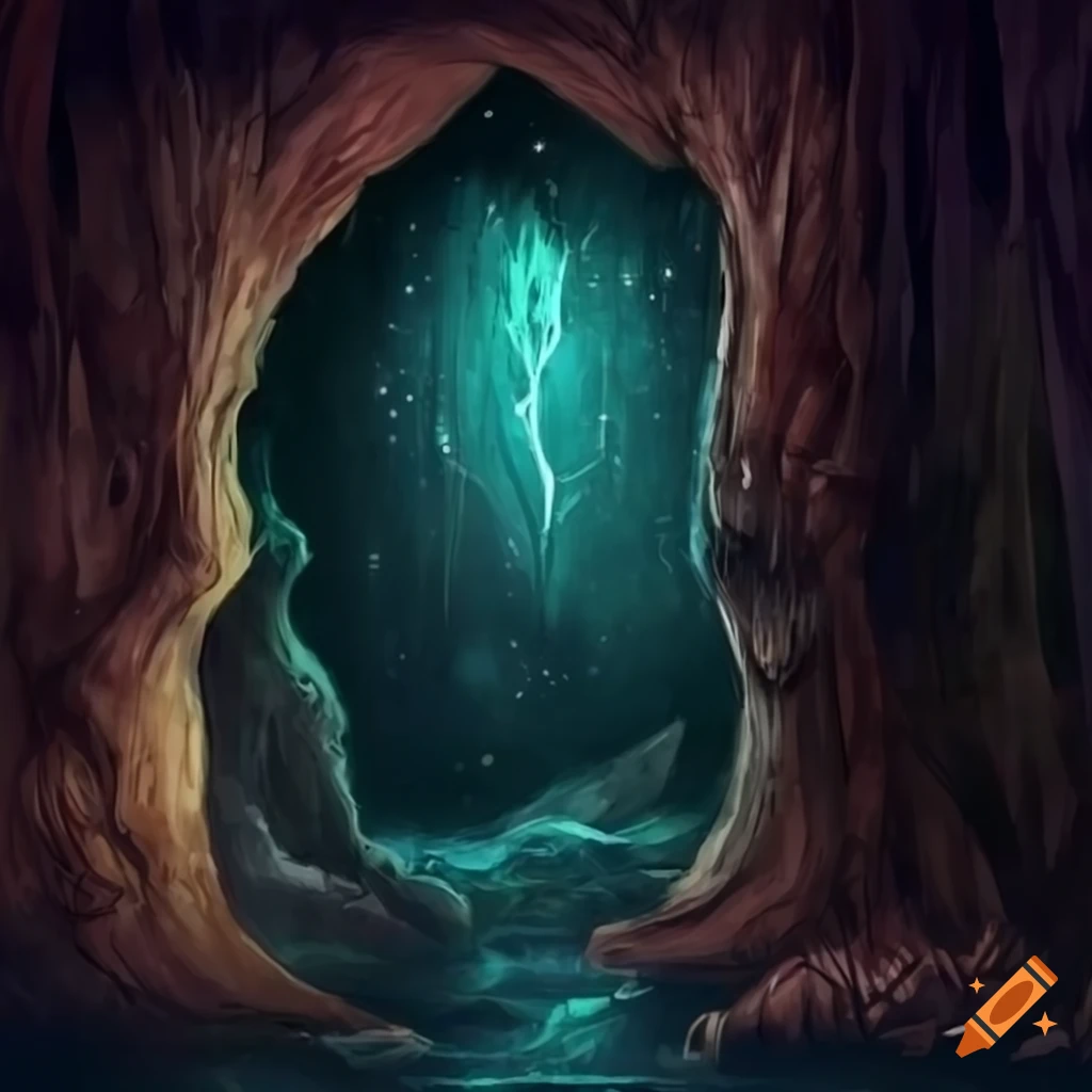 Fantasy art of elves sealing a hole to the underdark on Craiyon