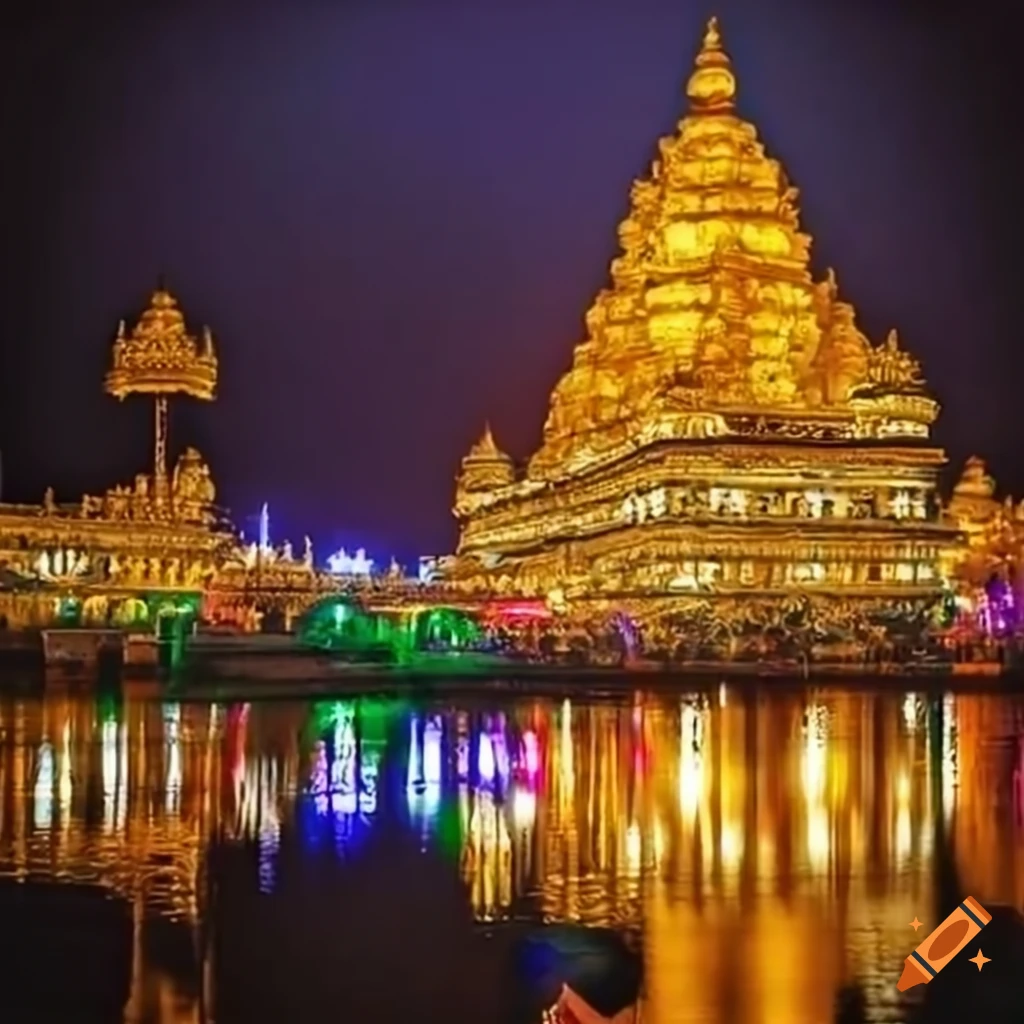 Lord rama in a golden city with beautiful natural lights and colors on ...