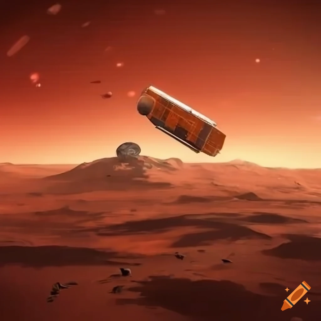 Sleek android spacecraft exploring the red planet mars on Craiyon