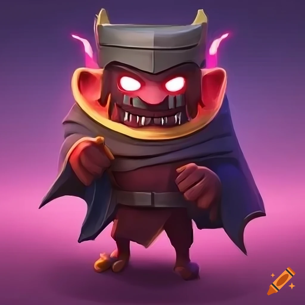Devil character with a scary look and dracula-like cloak in clash ...