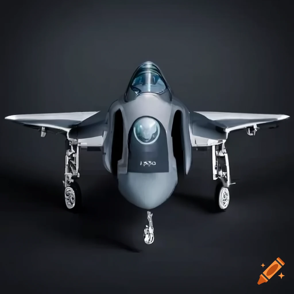 Profile of a snub nose jet fighter aircraft on Craiyon