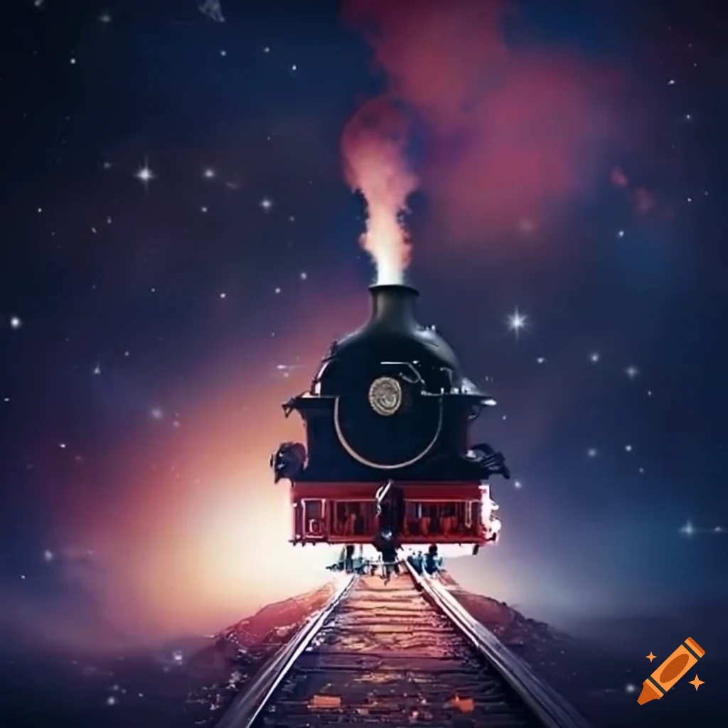 Steam locomotive in space on Craiyon