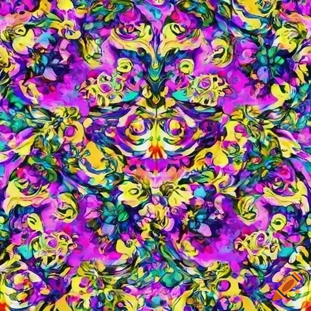 Colorful rococo floral pattern in intricate pop art style on Craiyon