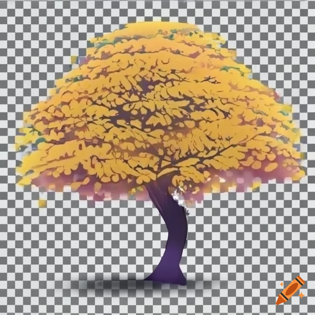 Mimosa tree with transparent background on Craiyon