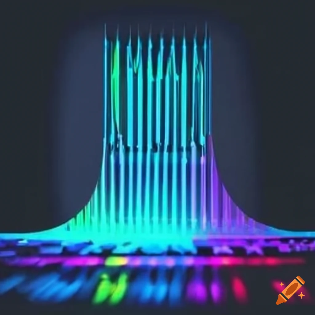 Neon spectral audio sound wave analyzer on Craiyon
