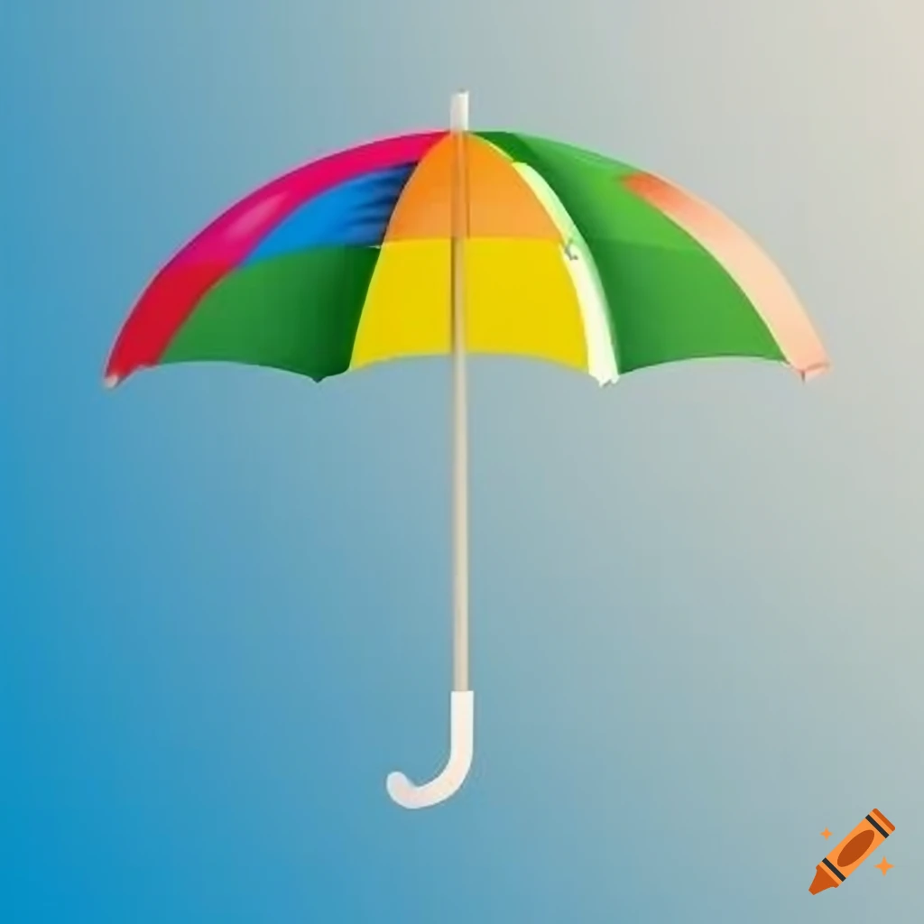Open multi colored umbrella clipart on Craiyon