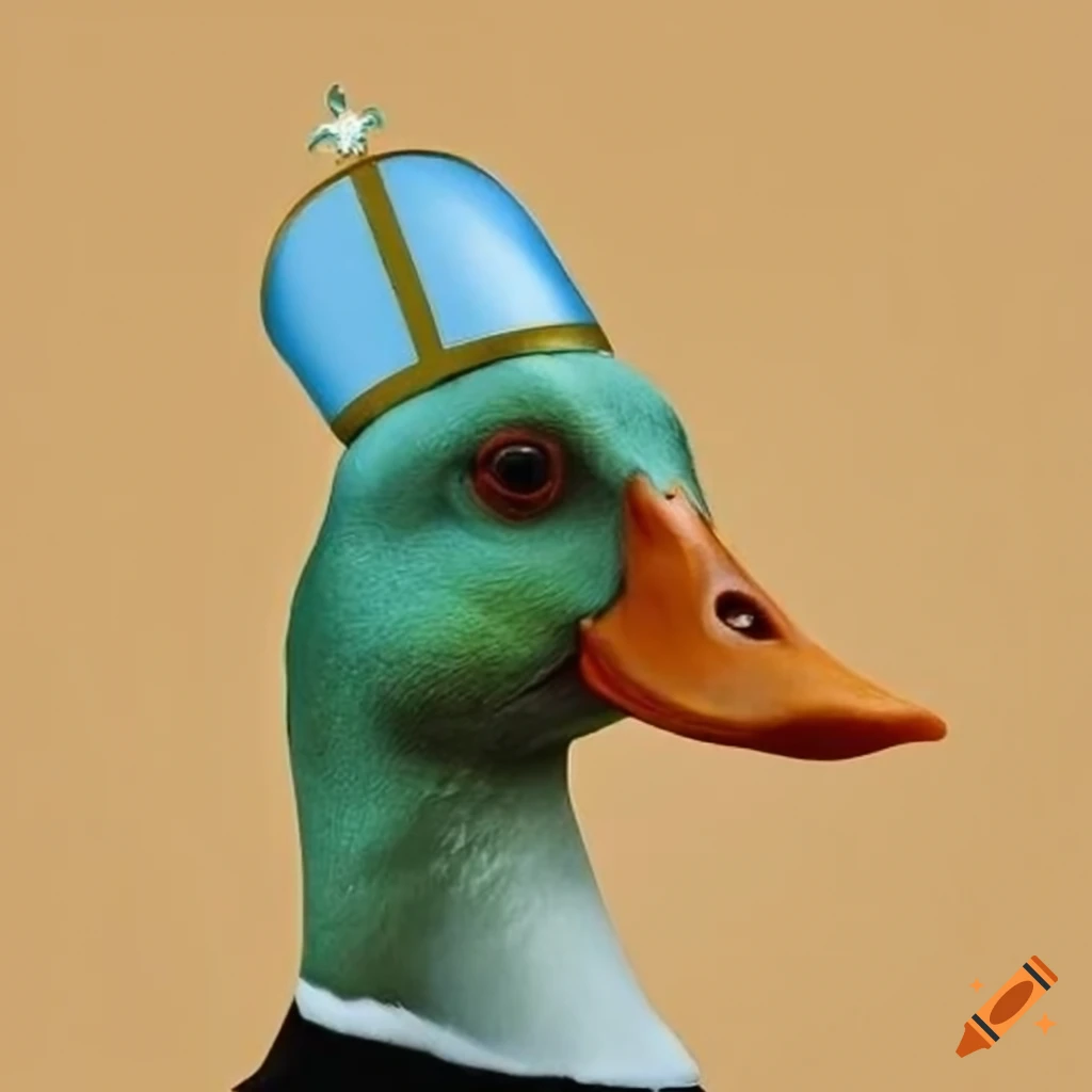 Duck wearing a pope hat on Craiyon