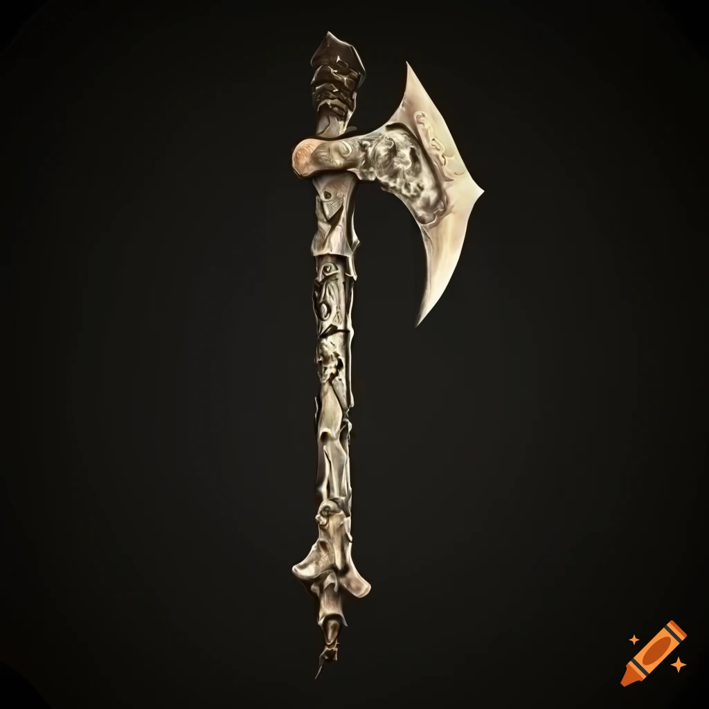 Fantasy weapon made of bones on Craiyon