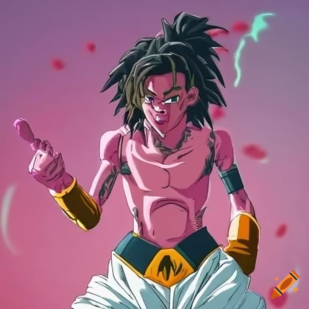 Nba player ja morant portrayed as buu from dragon ball z on Craiyon