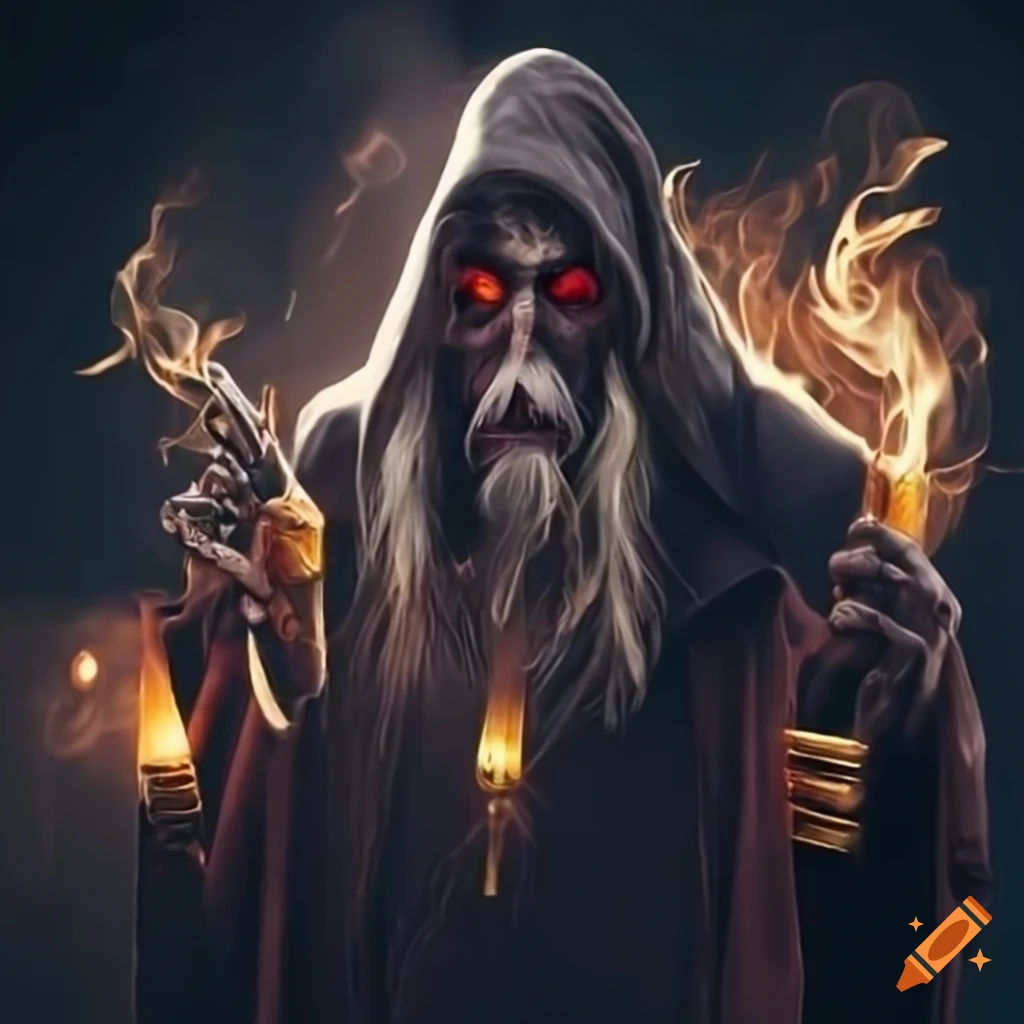 Mysterious wizard group with gold chains and rings on Craiyon