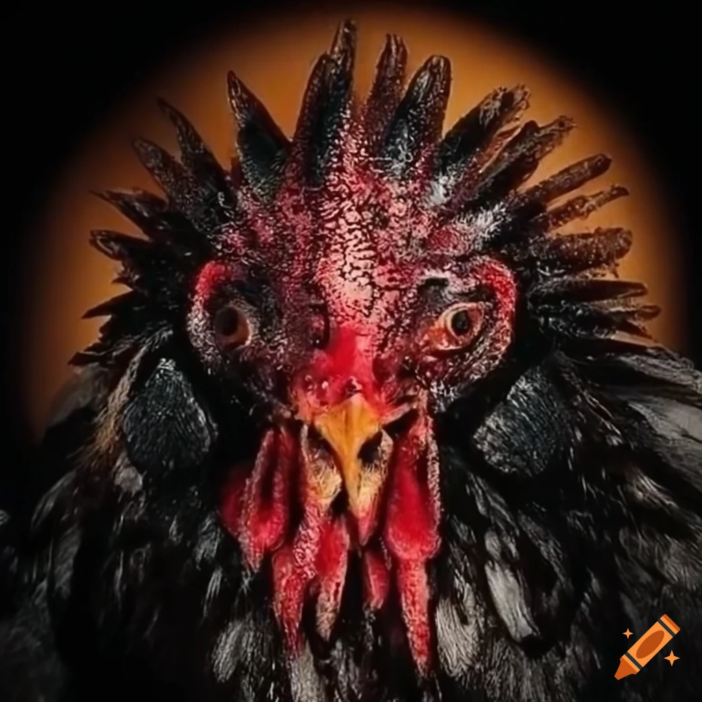 Illustration of punk chickens on Craiyon