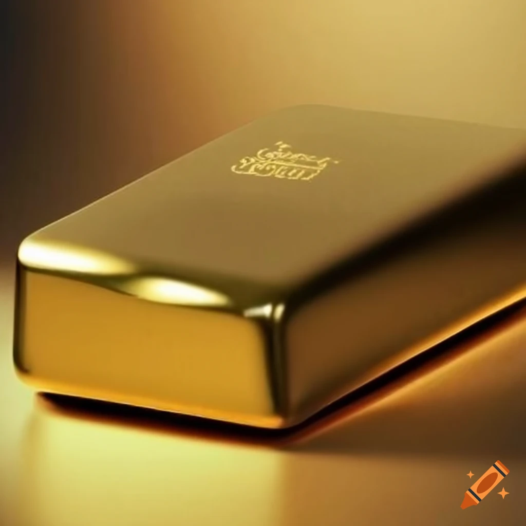 Gold bar with engraved wording on Craiyon