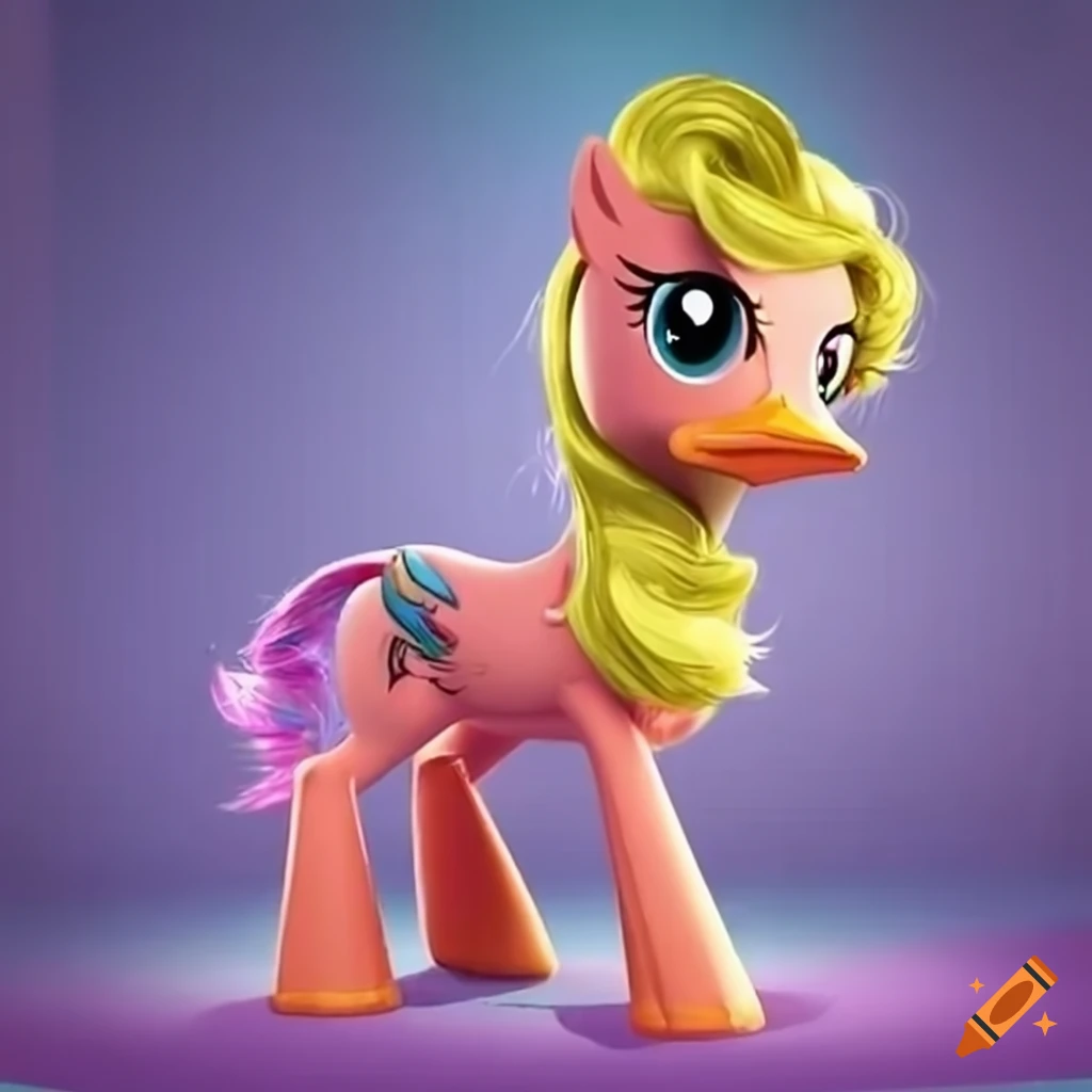 Cute hybrid of a pony and a duck on Craiyon