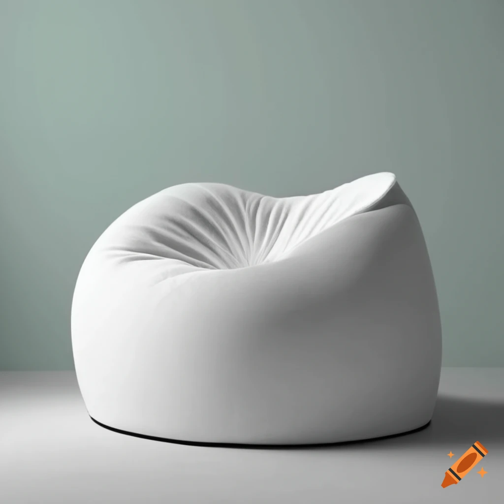 Circular white bean chair design on Craiyon