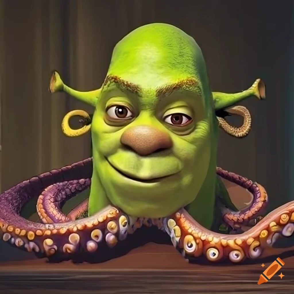 Shrek depicted as an octopus on Craiyon